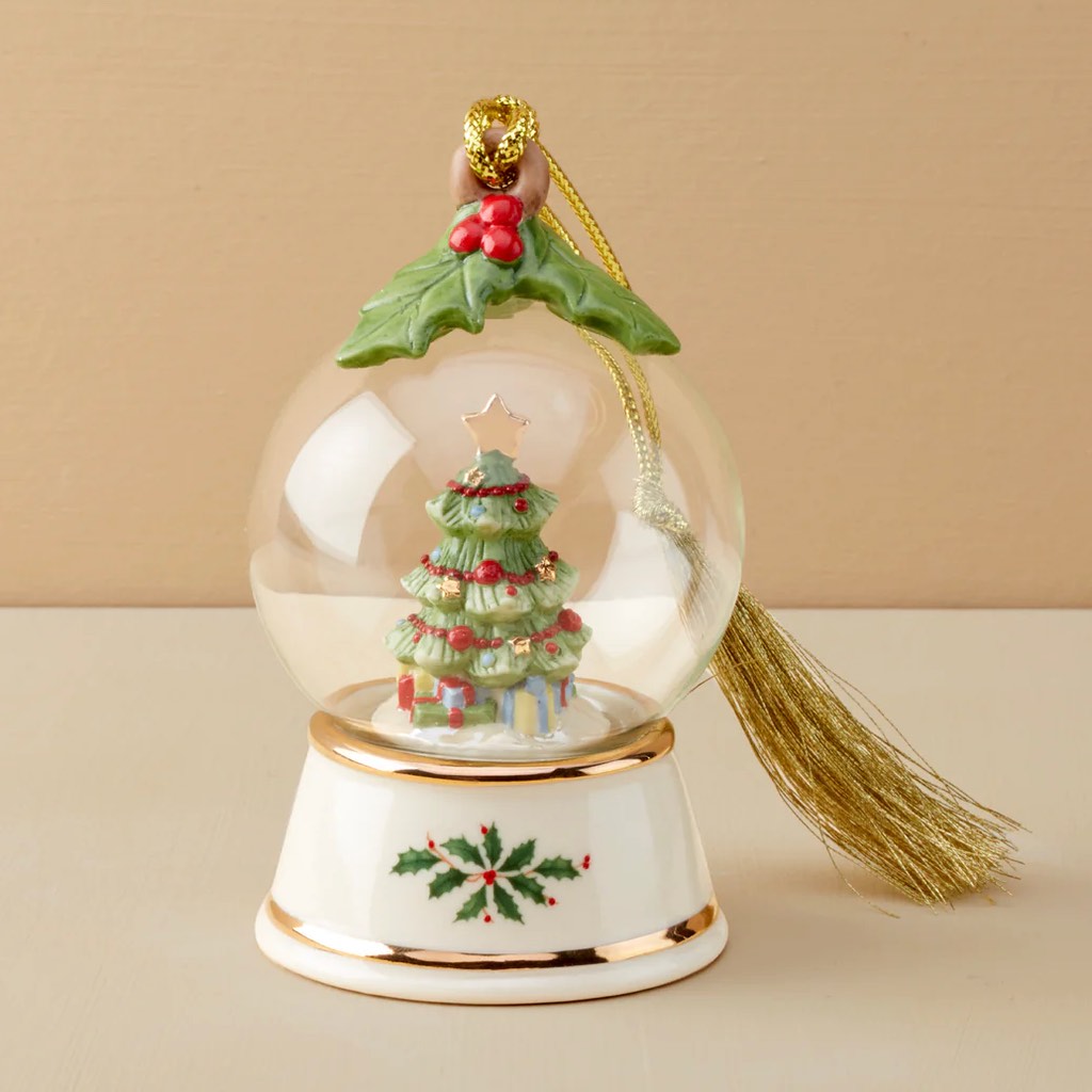 Lenox Tree In Snow Globe Ornament – Annual Ornaments