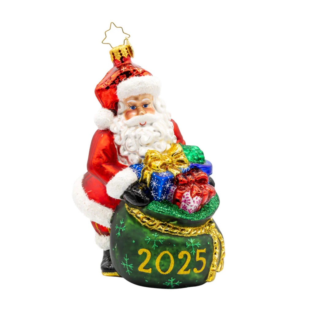 Christopher Radko 2025 Santa’s Yearly Gift Drop Ornament – Annual Ornaments